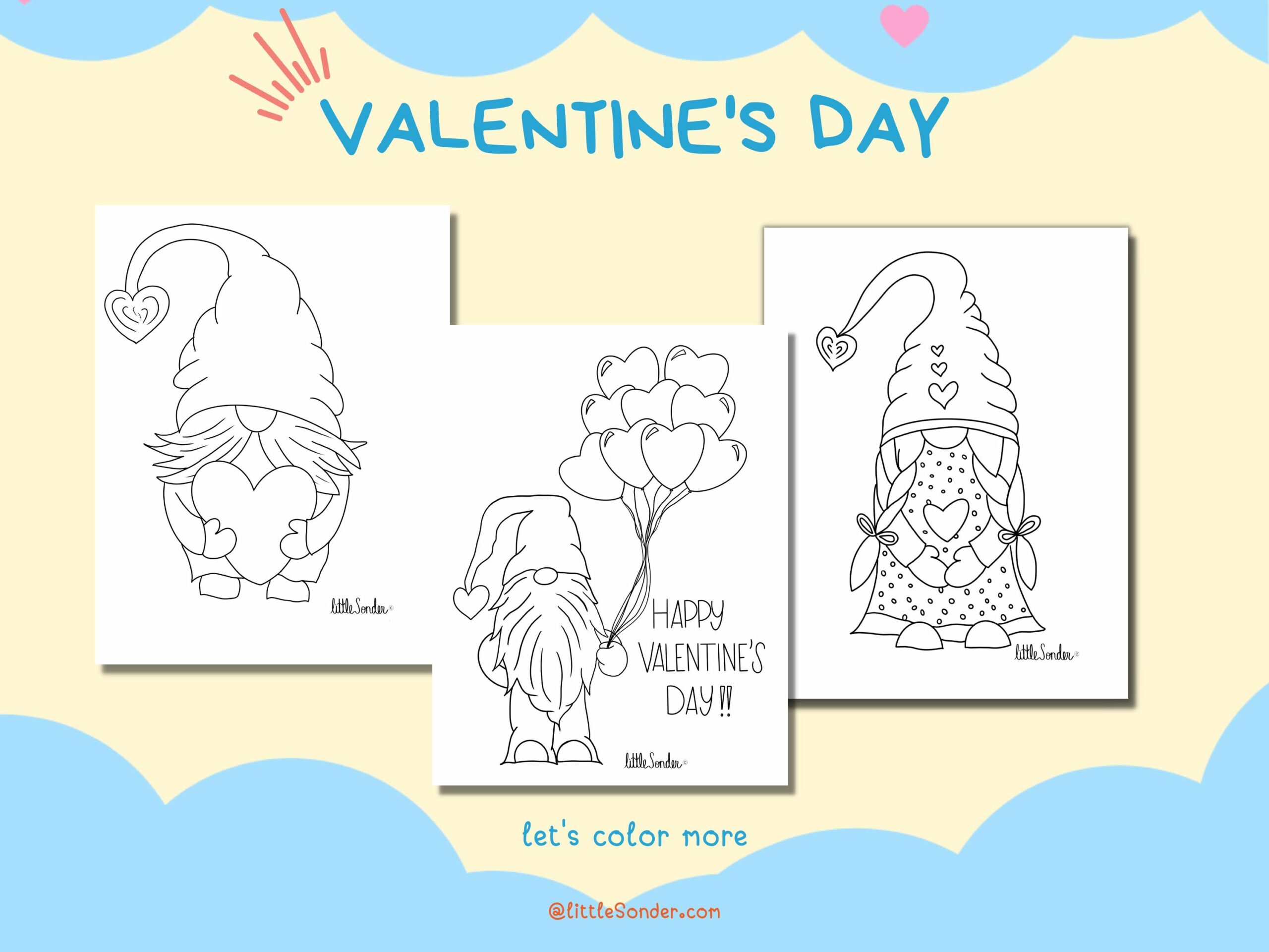 Easy Valentine's Day Coloring Sheets...- sonderColors