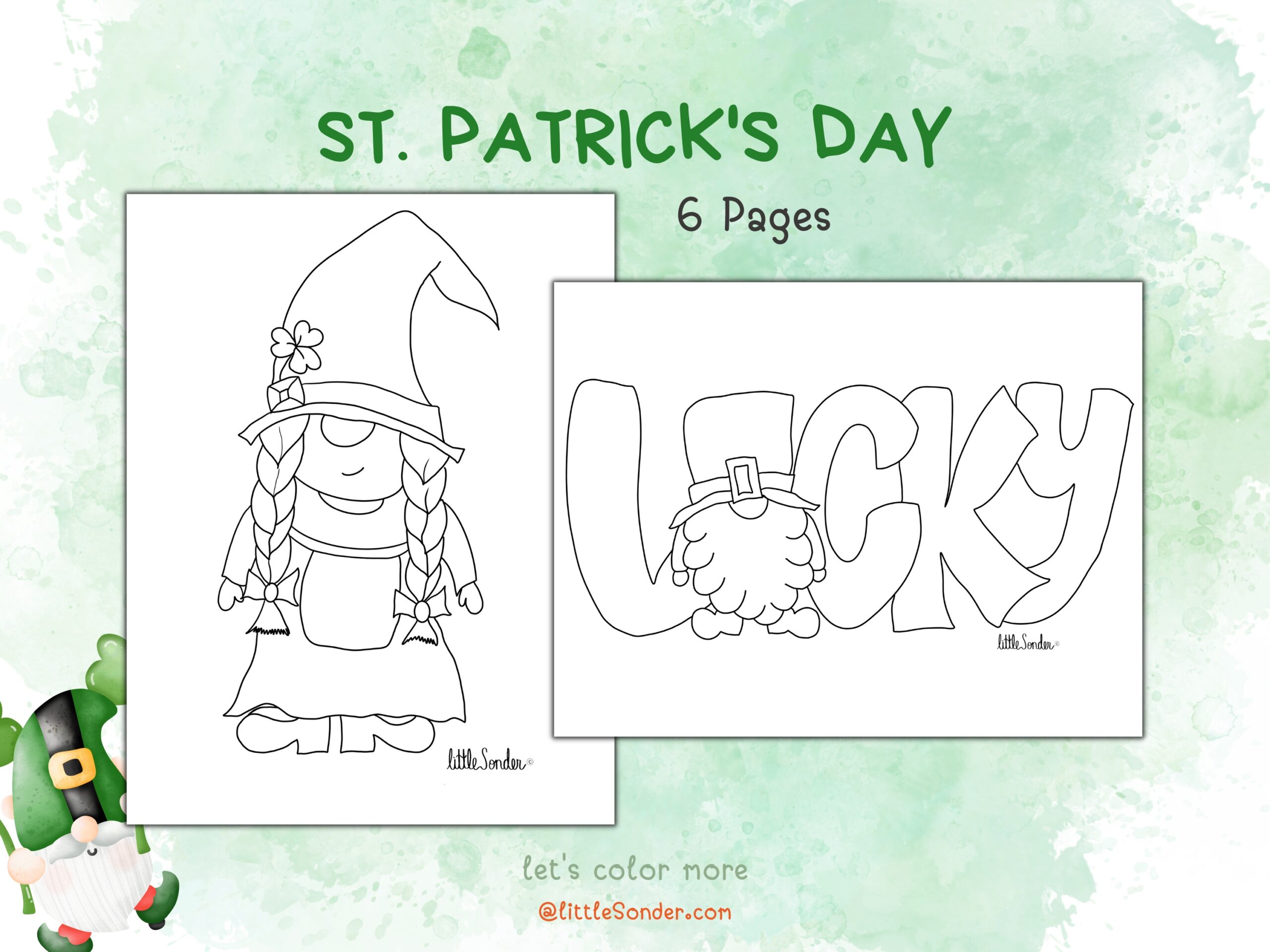 Irish Gnome Coloring Sheets: Bring Joy... - sonderColors
