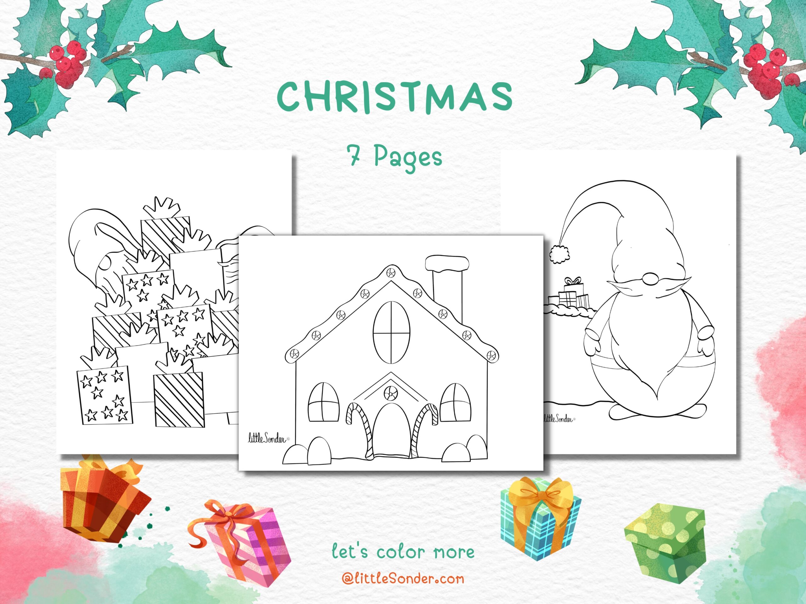 Joyful Christmas Coloring Pages By sonder... - sonderColors